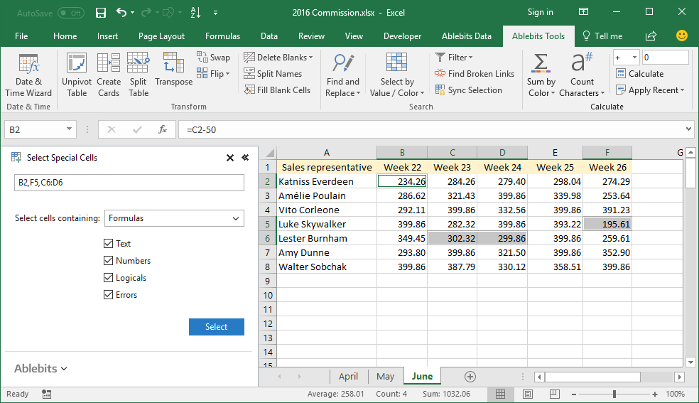 Select Cells In Excel By Value Color Or Data Type