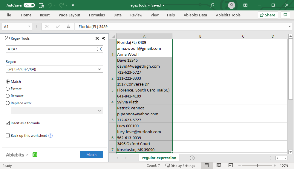 How To Use Regex In Excel With A Special Add in