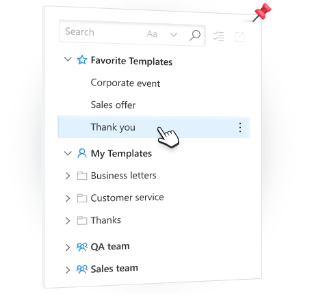 Outlook email templates: shared, personalized, easy customizable